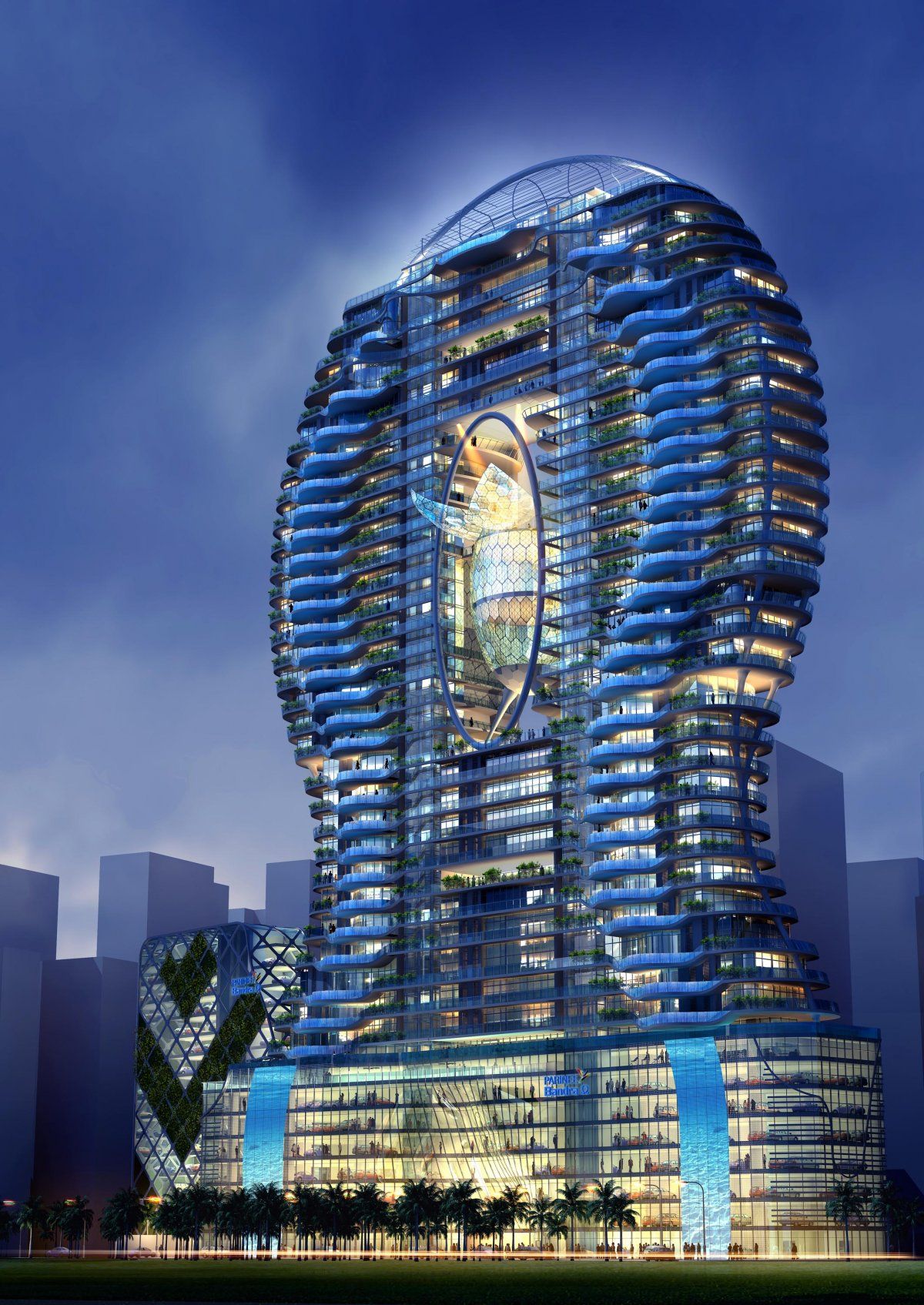 This High-Rise Has Private Pools in Every Unit and a Giant Fabergé Egg ...